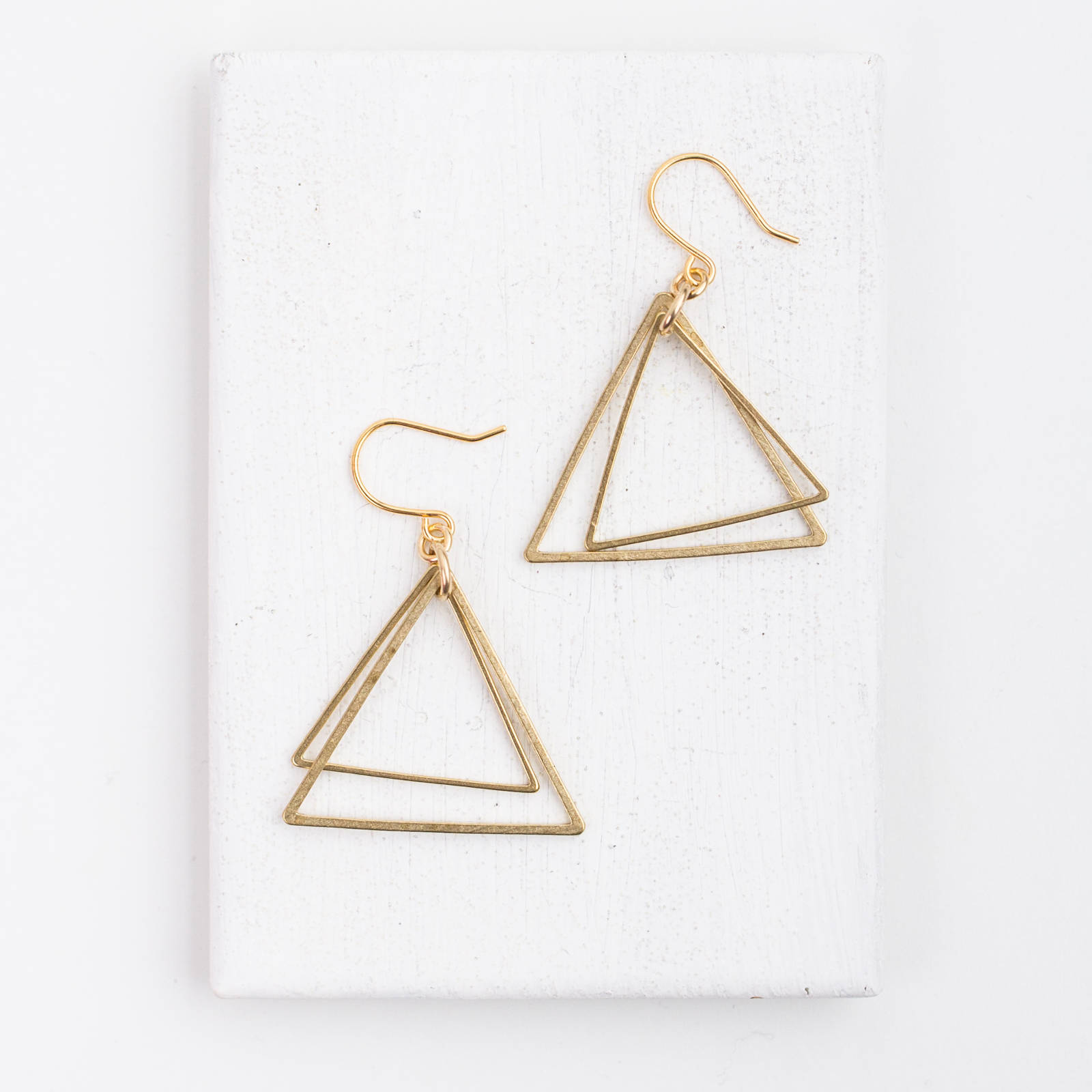 Minimal Triangle Earrings Triangle Earrings Geometric Brass - Etsy Israel