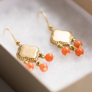 Little Coral Chandeliers, Small Coral Earrings, Little Boho Earrings ...