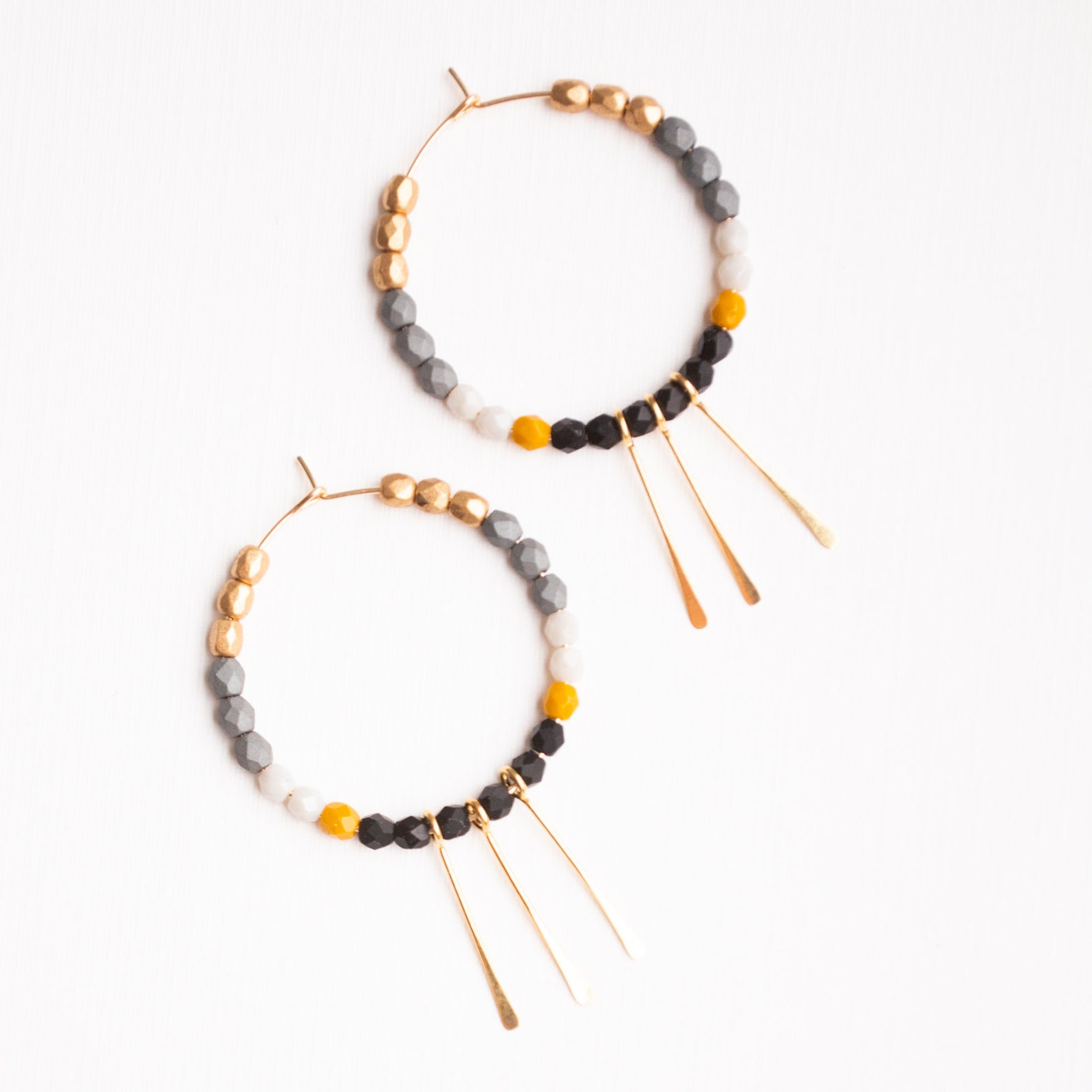 Black Hoop Earrings Black Earrings Black Hoops Gold Filled | Etsy