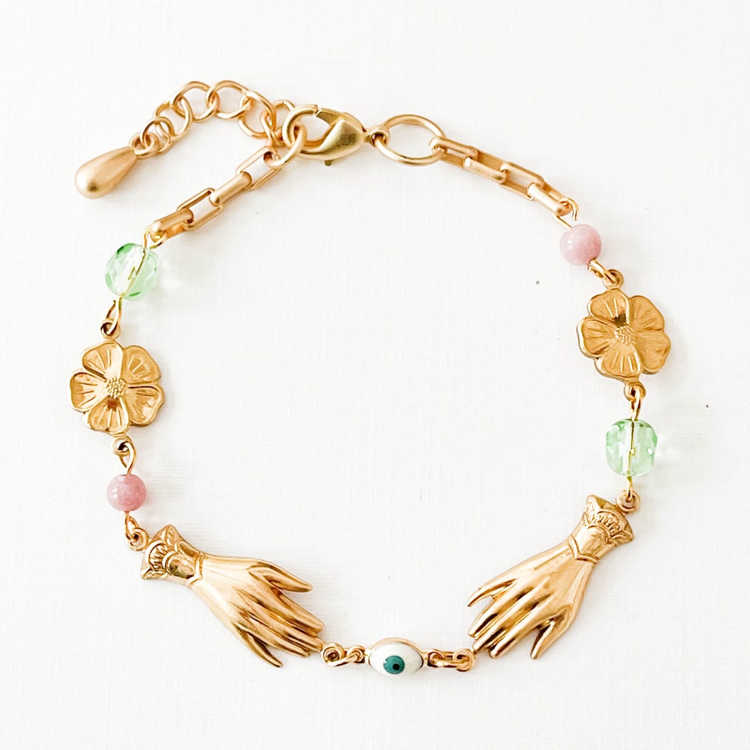Adjustable Charm Bracelet, Good Luck Bracelet , Hand Charm Bracelet ...