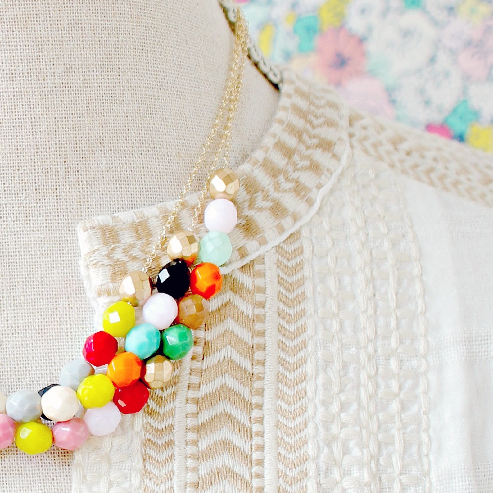 Beaded Multi Strand Statement Necklace Statement Necklace - Etsy