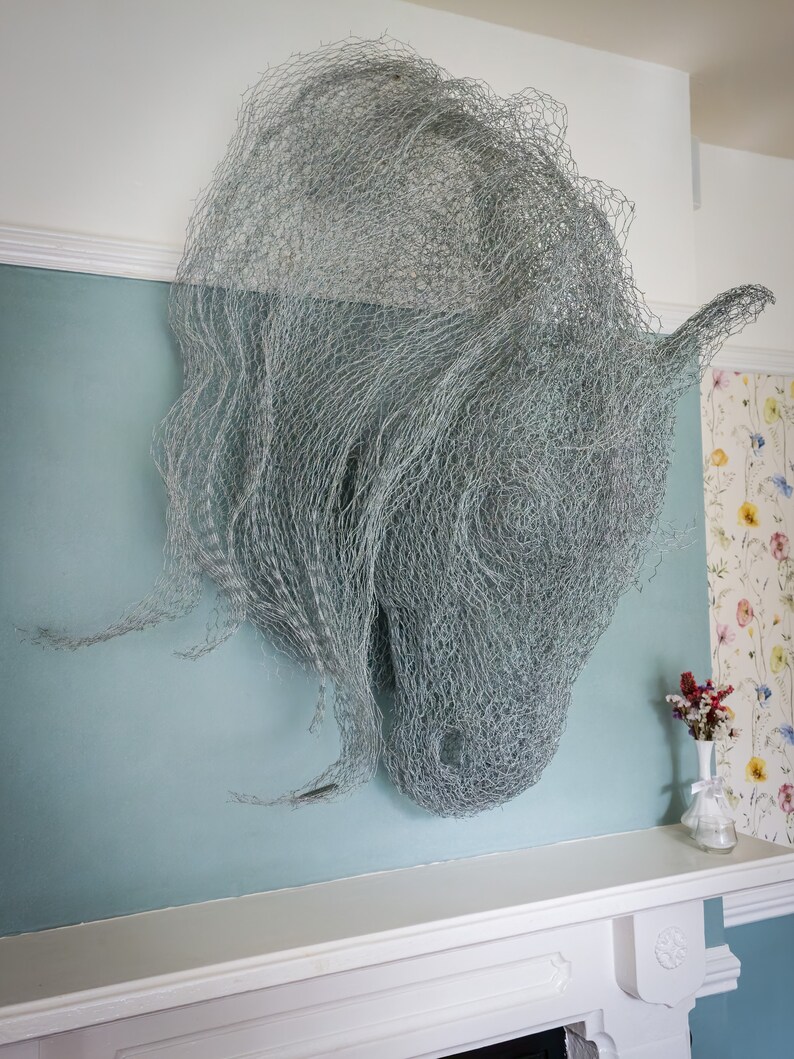 Wire Horse Head Sculpture - Stalliana - Etsy