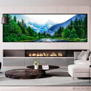 Landscape Panorama Wall Art Poster Meditation Room Huge Canvas Wall ...