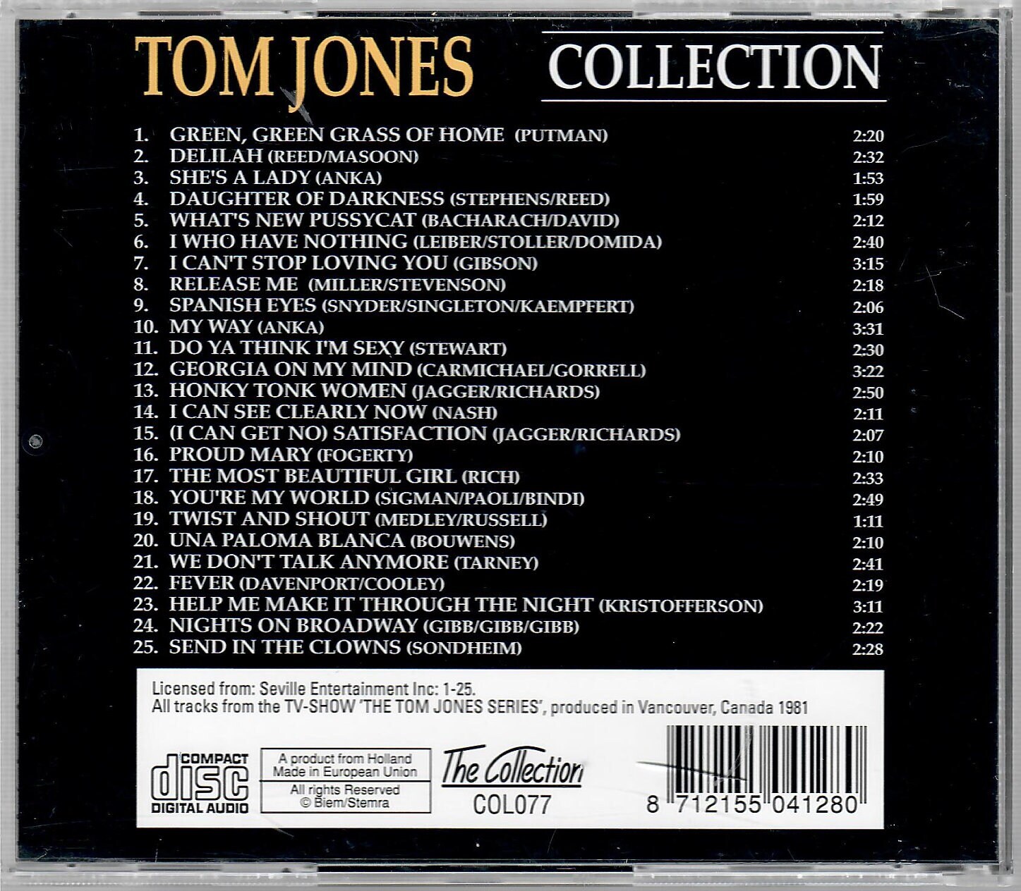 Tom Jones collection 25 Tracks Import - Etsy