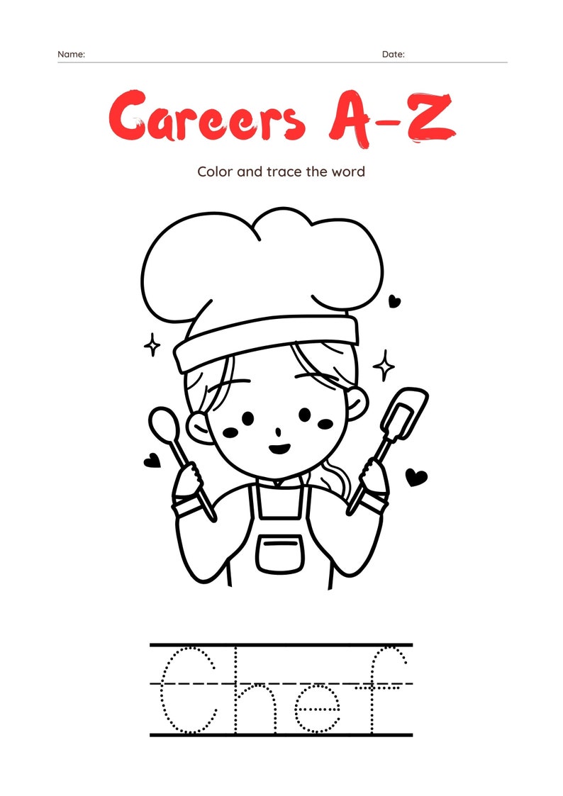 ABC Career Coloring Book, Career Alphabet Colouring Pages, A-Z Jobs ...