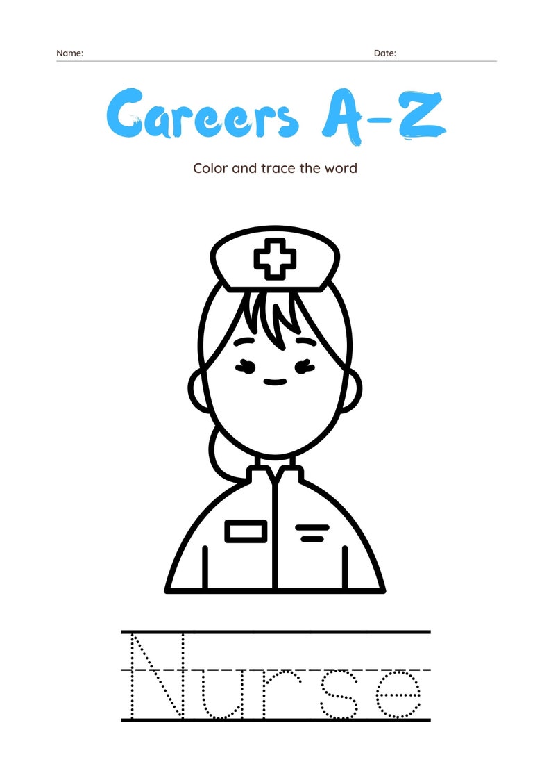 ABC Career Coloring Book, Career Alphabet Colouring Pages, A-Z Jobs ...