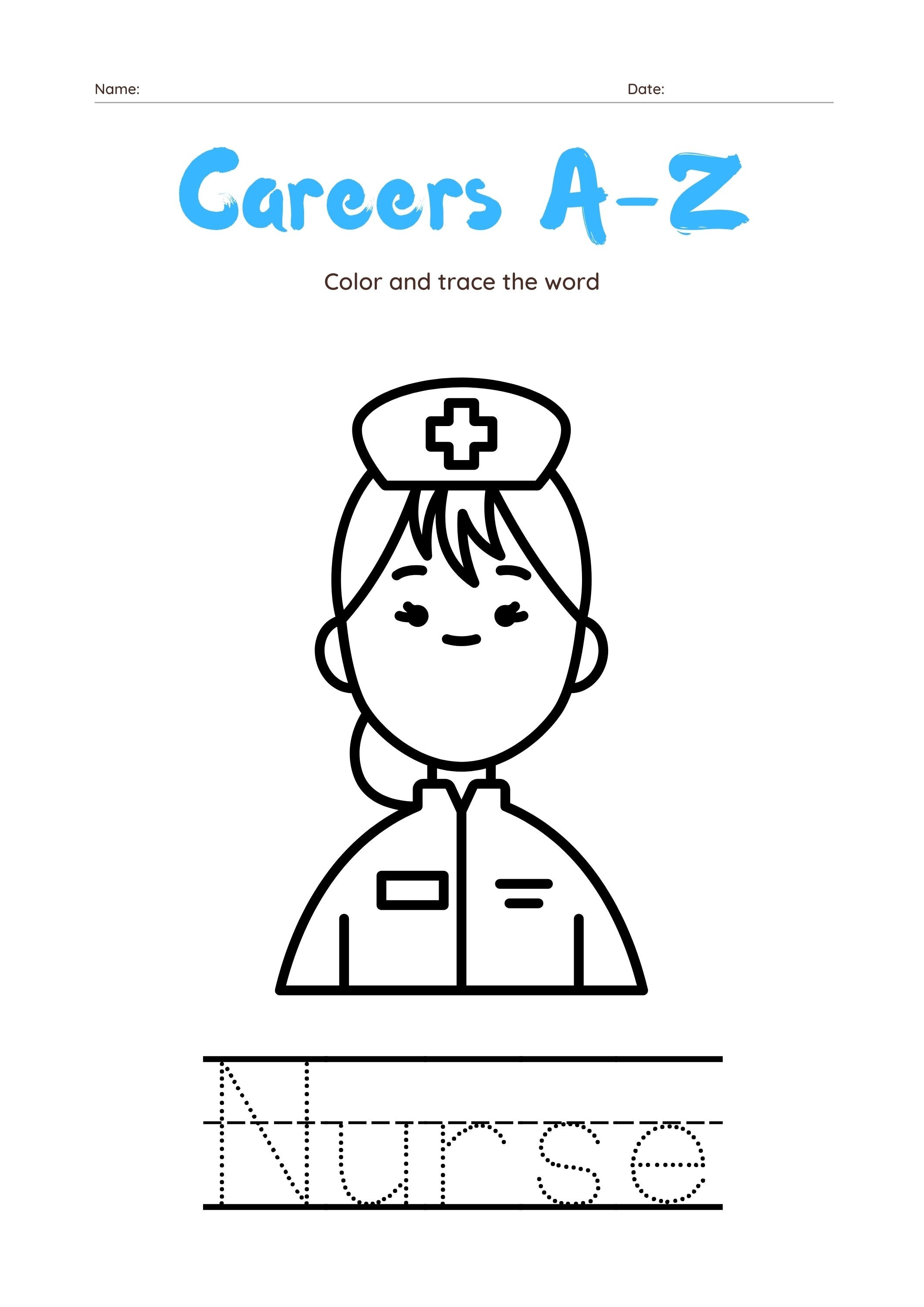 ABC Career Coloring Book, Career Alphabet Colouring Pages, A-Z Jobs ...