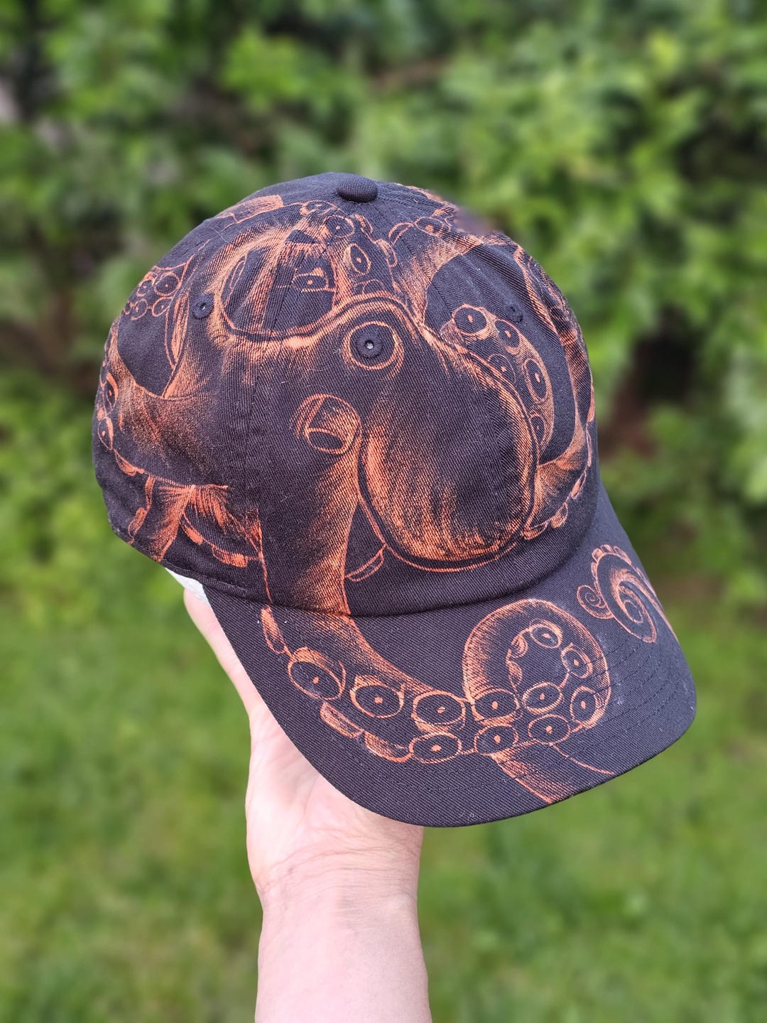One of a Kind Handpainted Octopus Hat Baseball Cap - Etsy