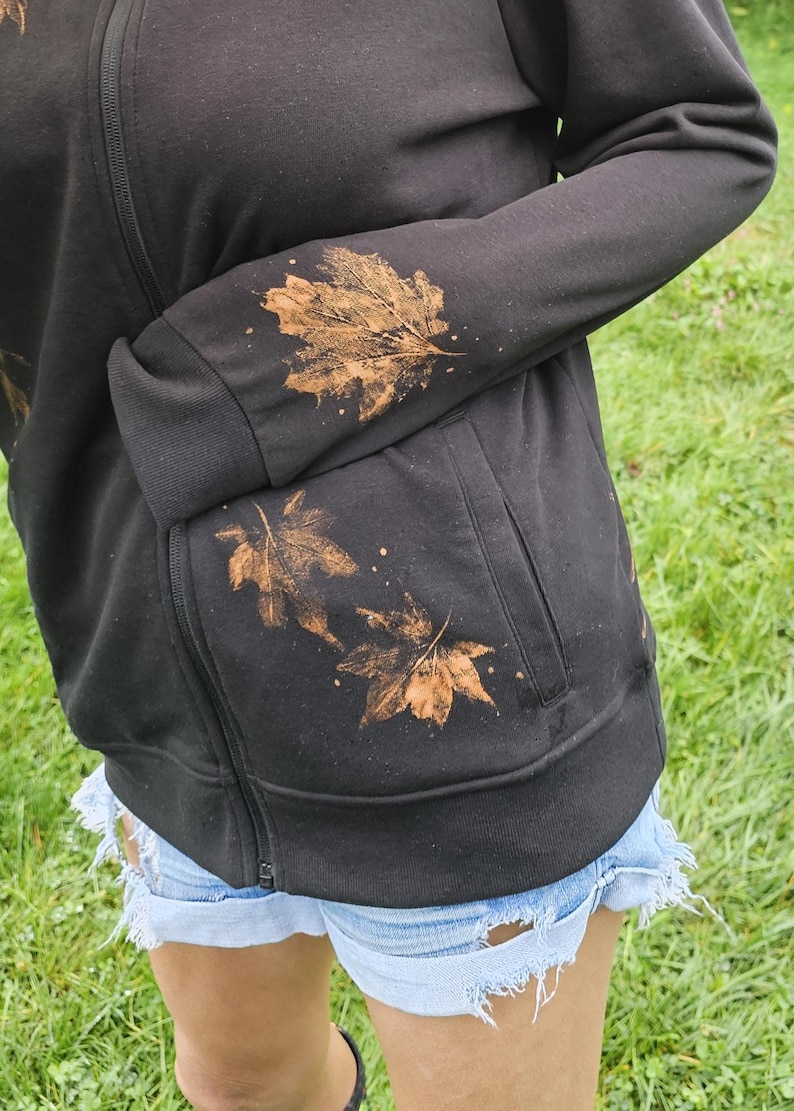 One of a Kind Handpainted With Bleach Tree Autumn Leaves Sweatshirt ...