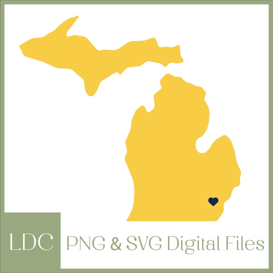 Michigan Map Maize and Blue Svg, University of Michigan Svg, U of M Svg ...