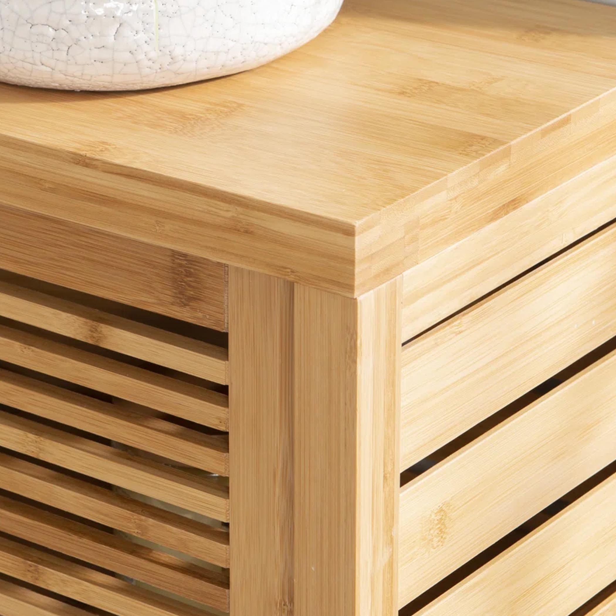 3 Tier Bamboo Storage Cabinet, Bathroom Storage Cabinets, Solid Bamboo ...