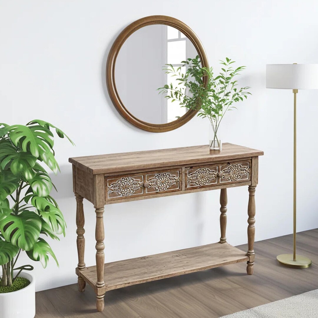 Wooden Console Table, Hand Carved Console Table, Decorative Table ...