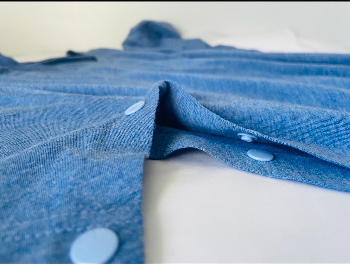 2 Pack blue/white Post Op Shoulder Surgery Shirts With Button Discrete ...