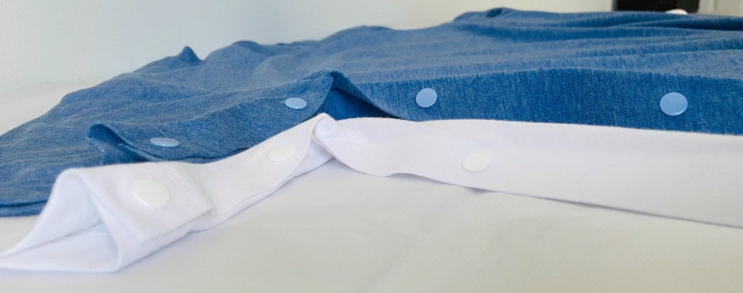 2 Pack blue/white Post Op Shoulder Surgery Shirts With Button Discrete ...