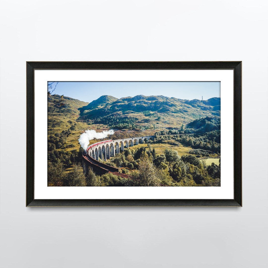 Glenfinnan Viaduct Print, 'the Jacobite' Steam Locomotive Bridge Poster ...