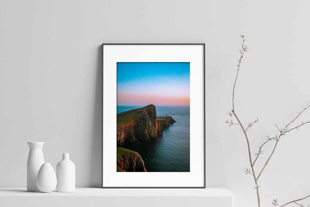Neist Point Sunset Lighthouse Poster Print, Scotland Highlands Poster ...