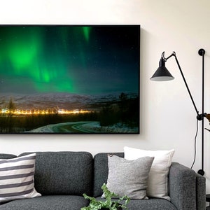 Northern Lights Wall Art, Tromso Print Poster for Home Decor, Aurora ...