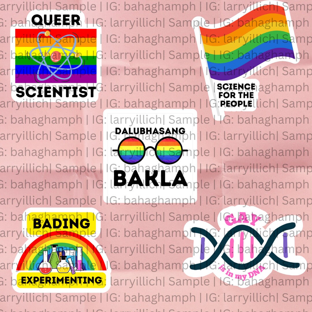 Digital Filipino Pinoy Gay Science Pride LGBTQ Stickers 3 Pack ...