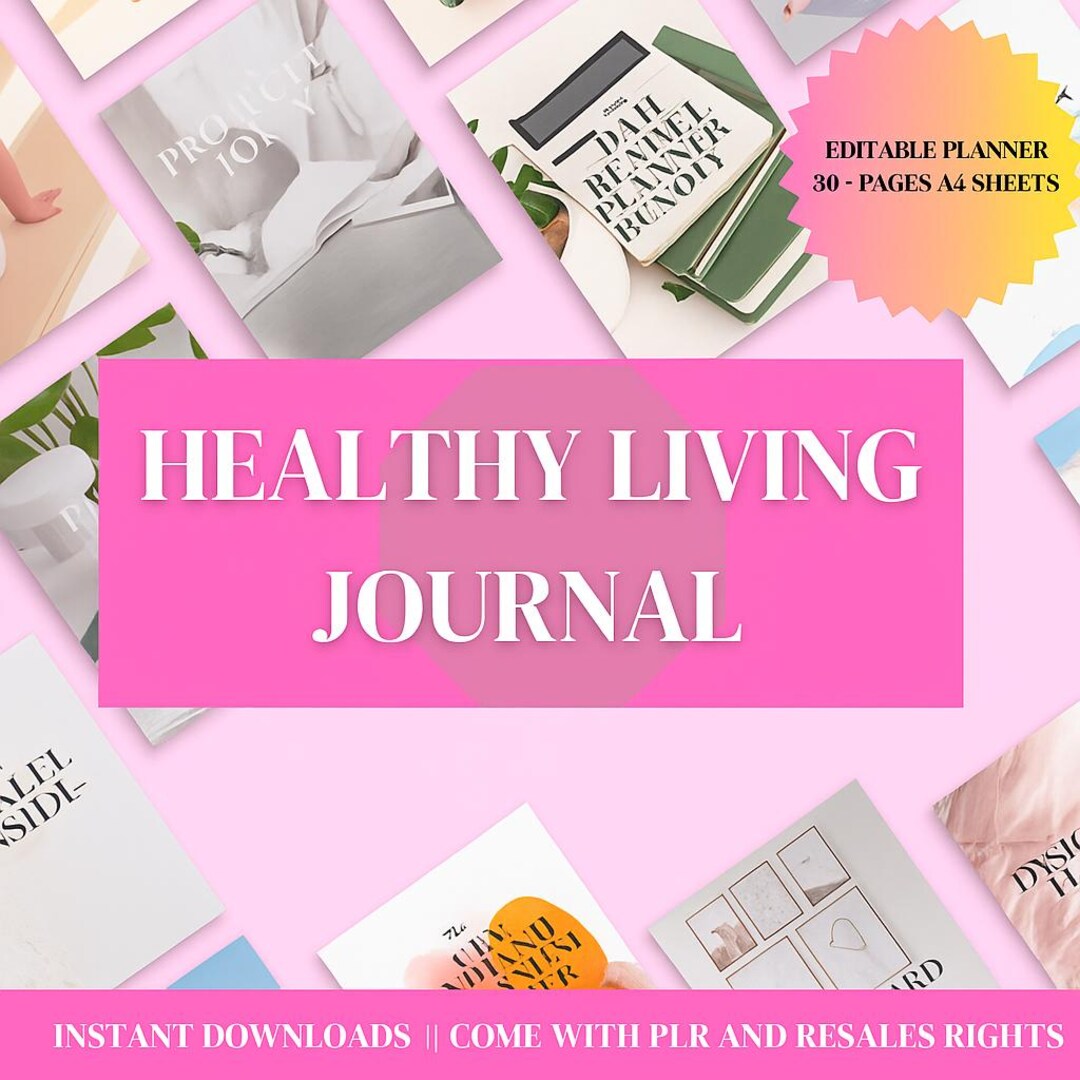 Editable Wellness Planner: Healthy Living Journal Canva Template ...