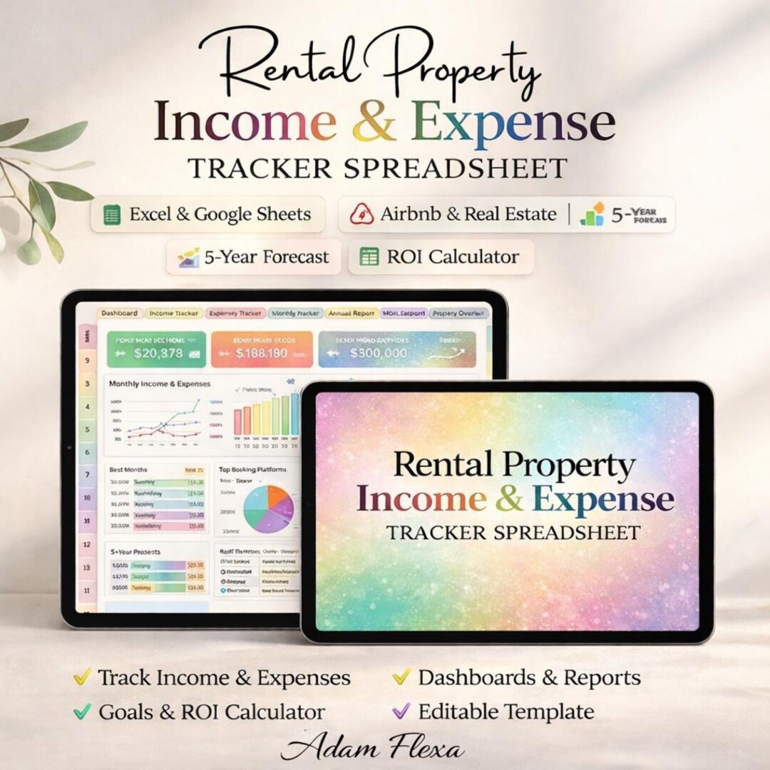 Rental Property Income Expense Tracker | Airbnb Real Estate Finance ...