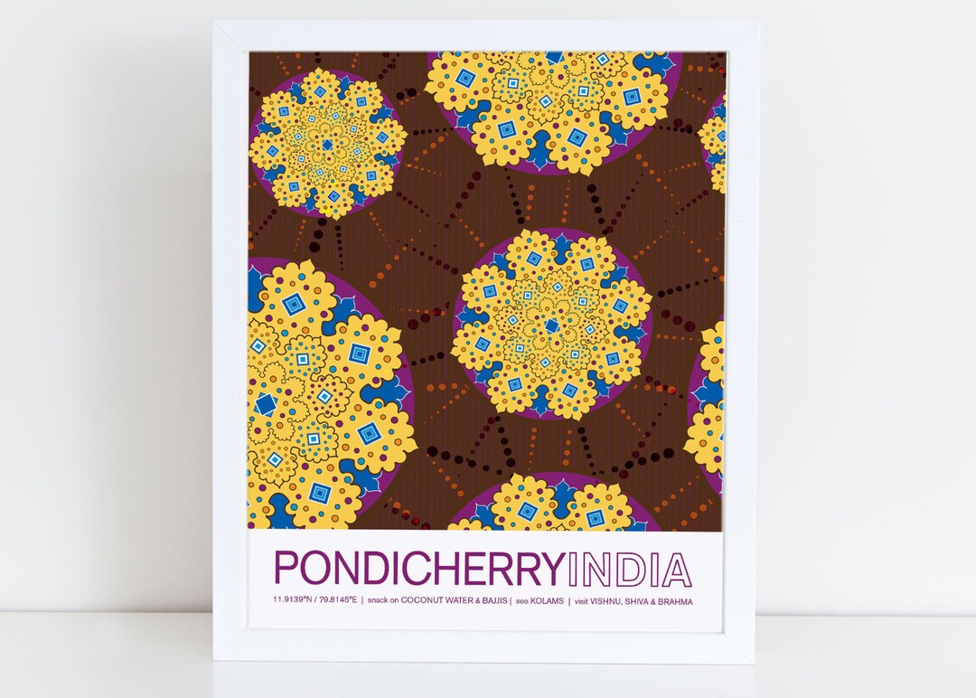 Pondicherry, India Travel Poster - Etsy
