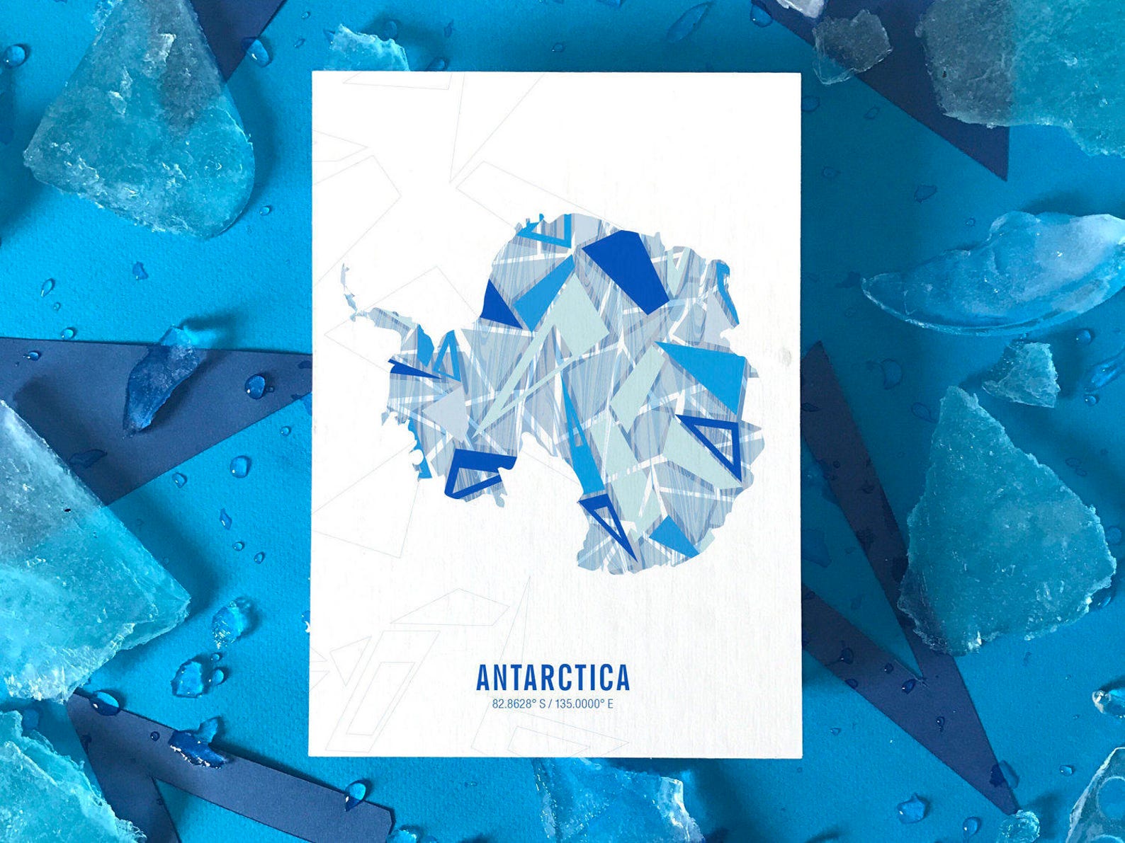 Antarctica Map Travel Poster - Etsy