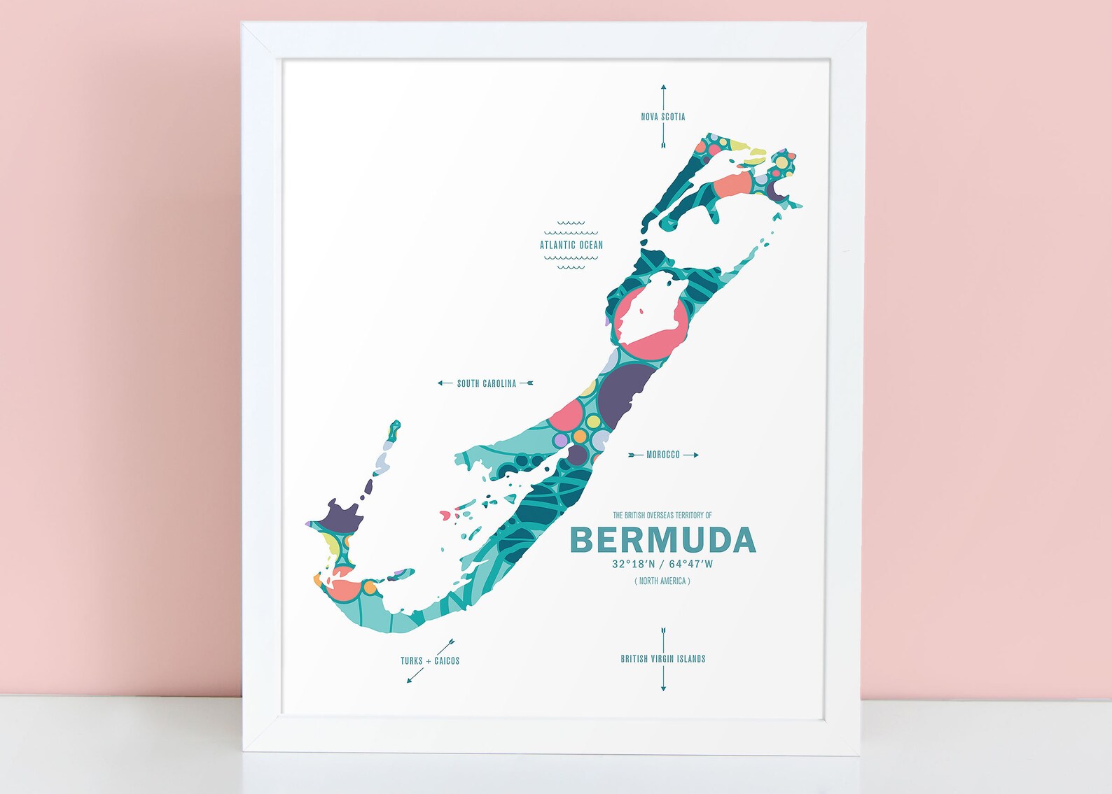 Bermuda Map Print Poster - Etsy