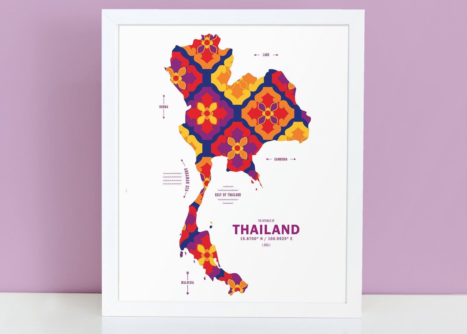Thailand Map Print Poster - Etsy