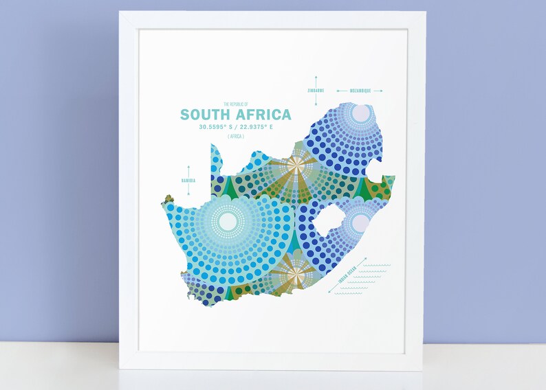 South Africa Map Print Poster - Etsy