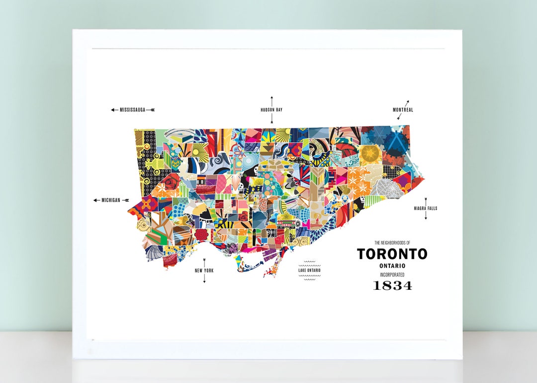 Toronto, Ontario City Map Print Travel Poster - Etsy