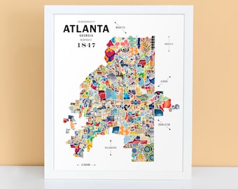 Atlanta Map Print City Map Poster - Etsy
