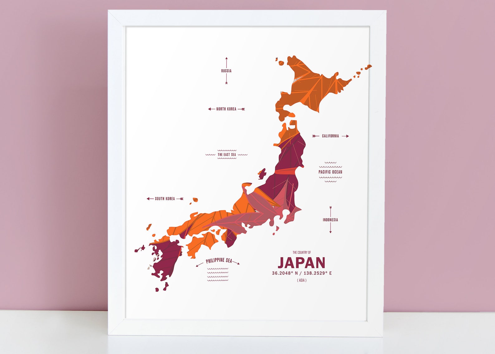Japan Map Print Poster - Etsy