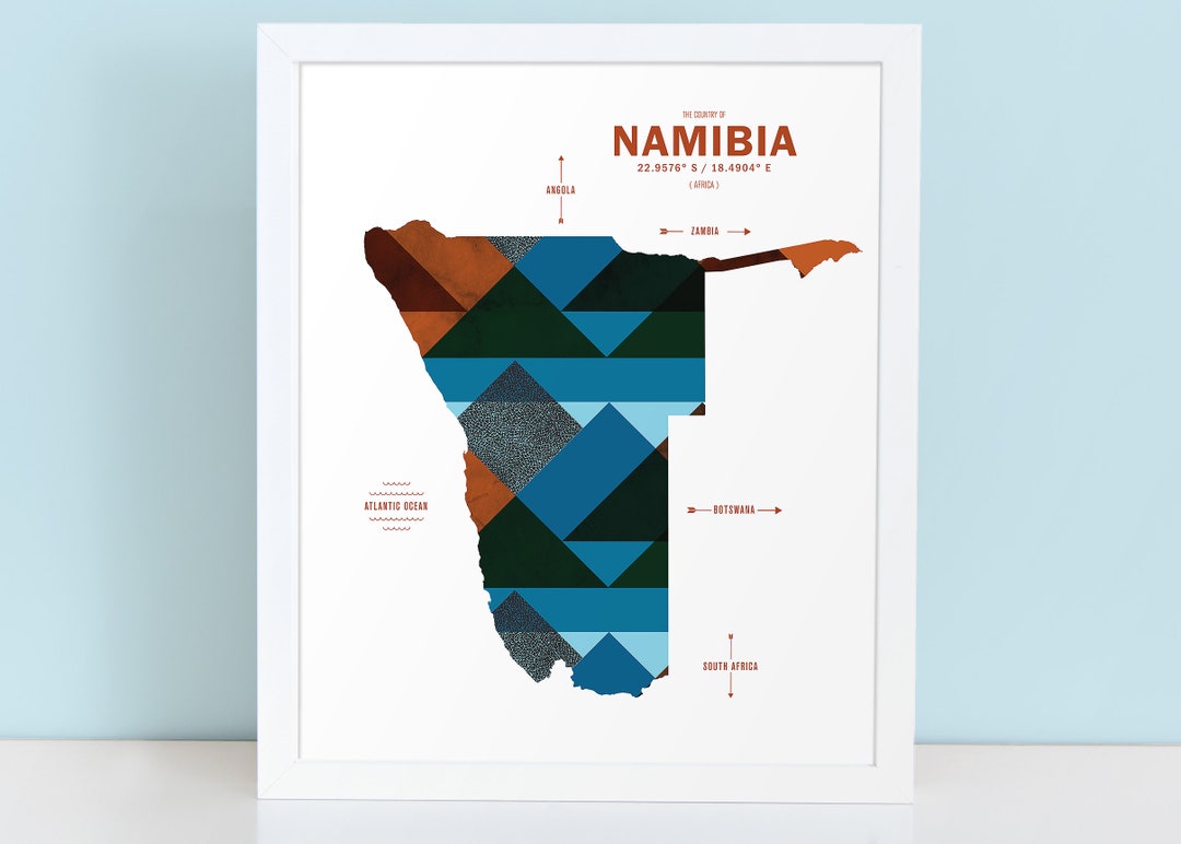 Namibia Map Print Poster - Etsy