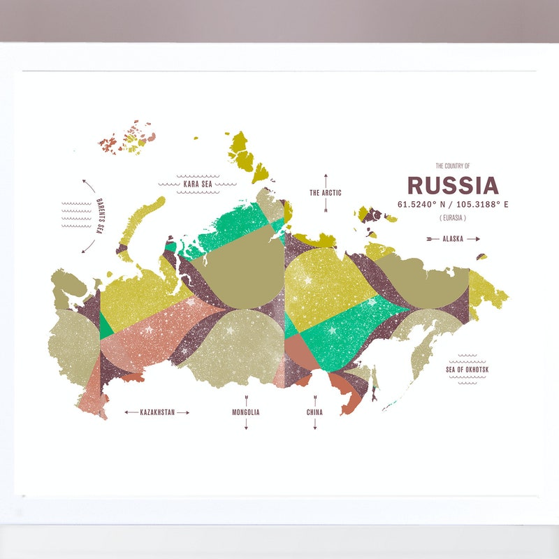 Russia Map Poster - Etsy