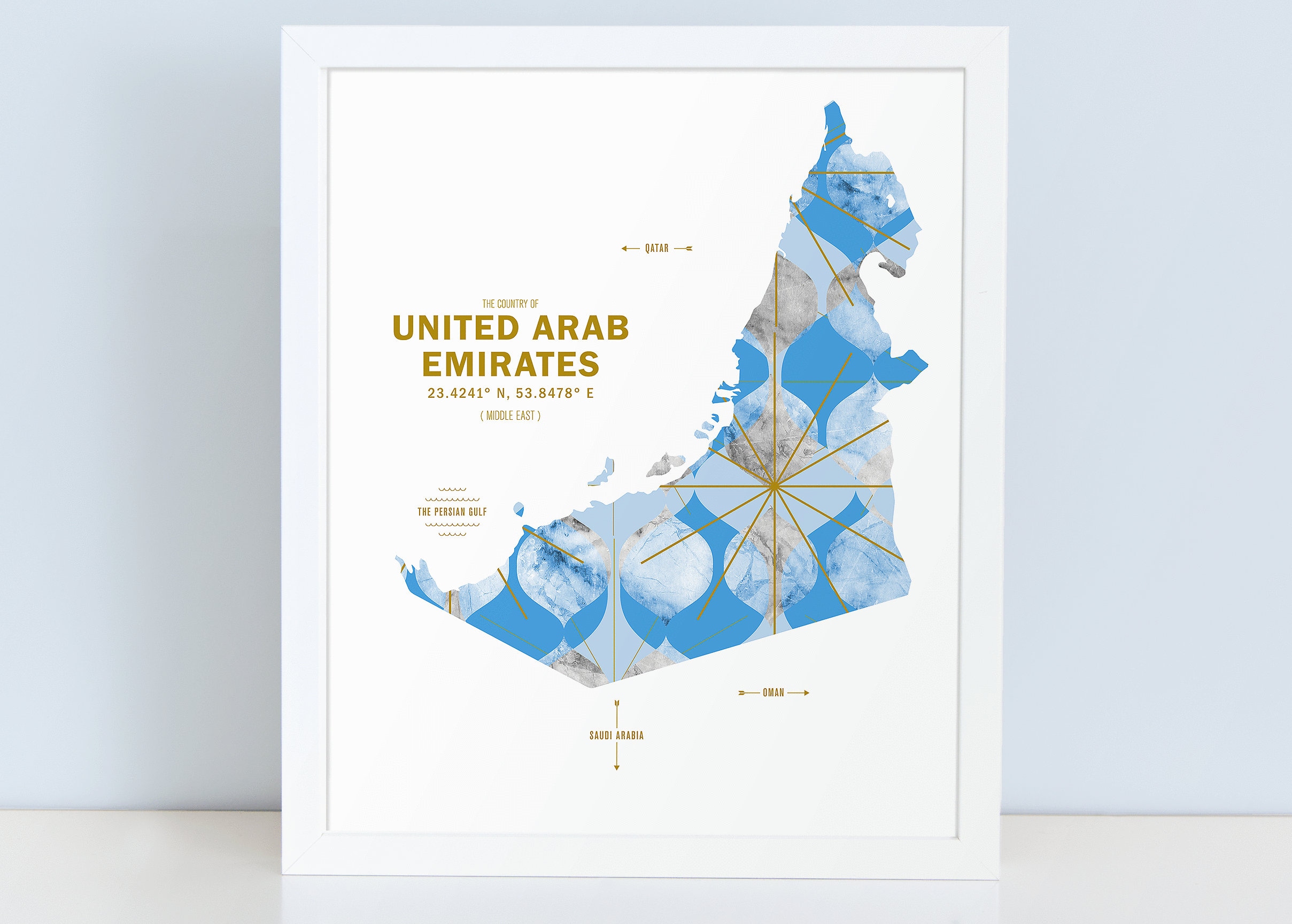 United Arab Emirates Map Print Poster - Etsy
