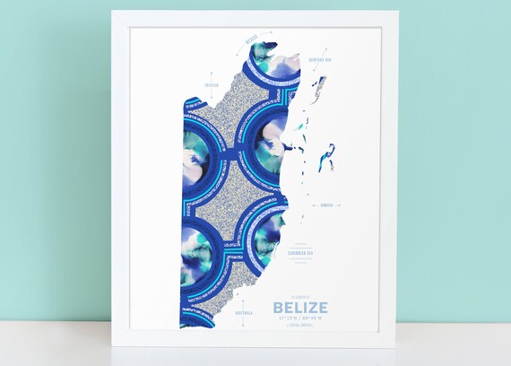 Belize Map Print Poster | Etsy