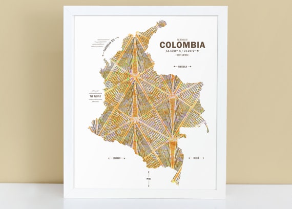Colombia Map Print Poster | Etsy