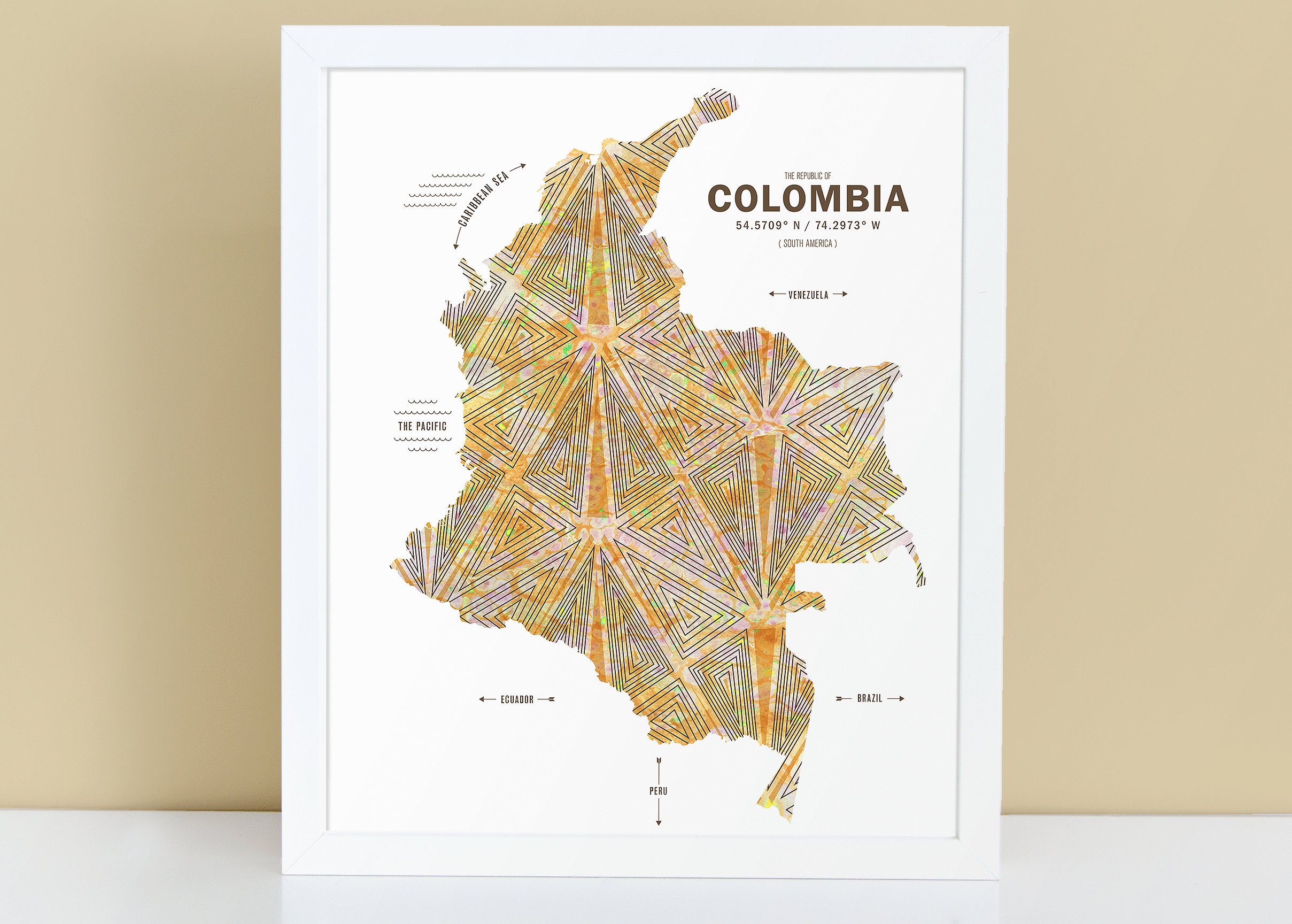Colombia Map Print Poster - Etsy