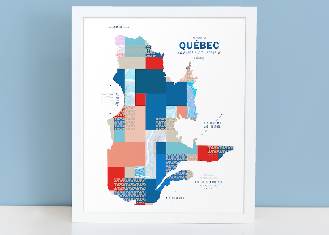 Quebec Map Print Poster - Etsy