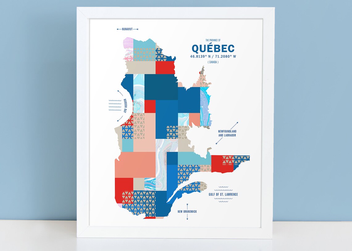 Quebec Map Print Poster - Etsy