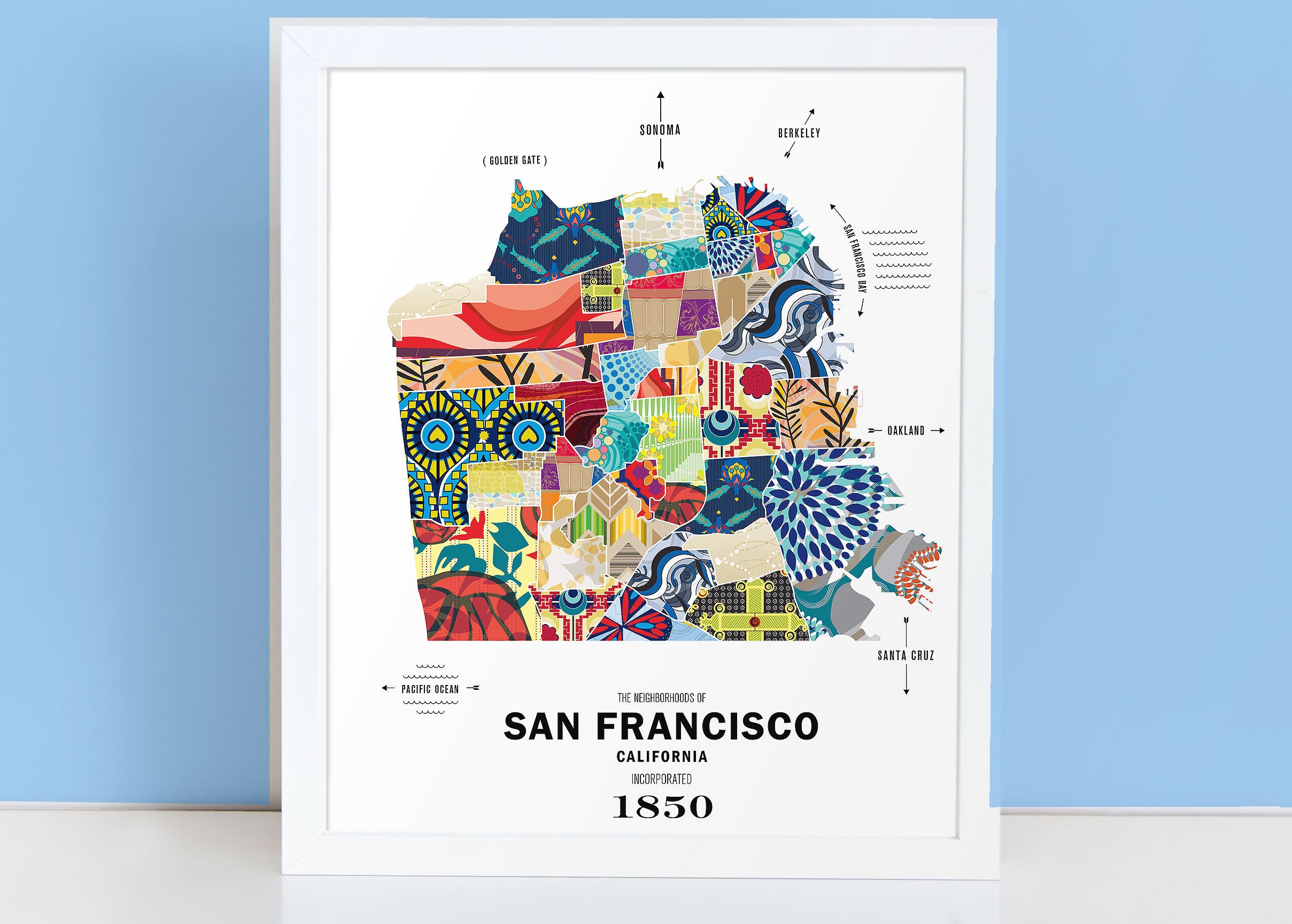 San Francisco, California City Map Print Travel Poster - Etsy