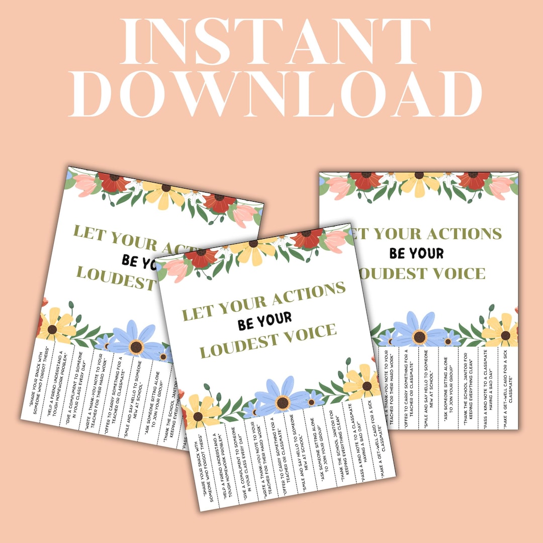 Acts of Kindness Flyer Be Kind Poster Random Acts of Kindness Tear off ...