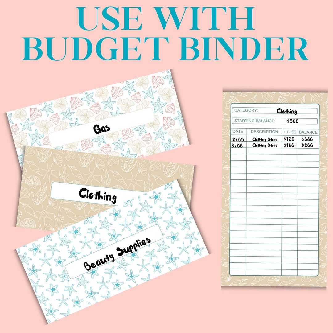 Weekly Budget Planner Money Envelope Saving Method Cash Tracker ...