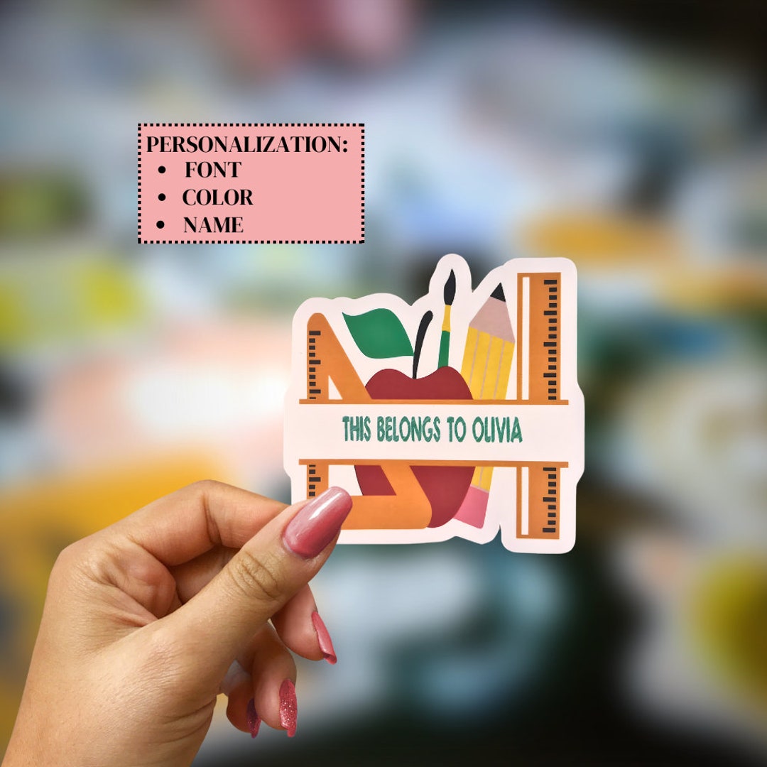 Personalized Back to School Stickers Custom Student Labels School Name ...