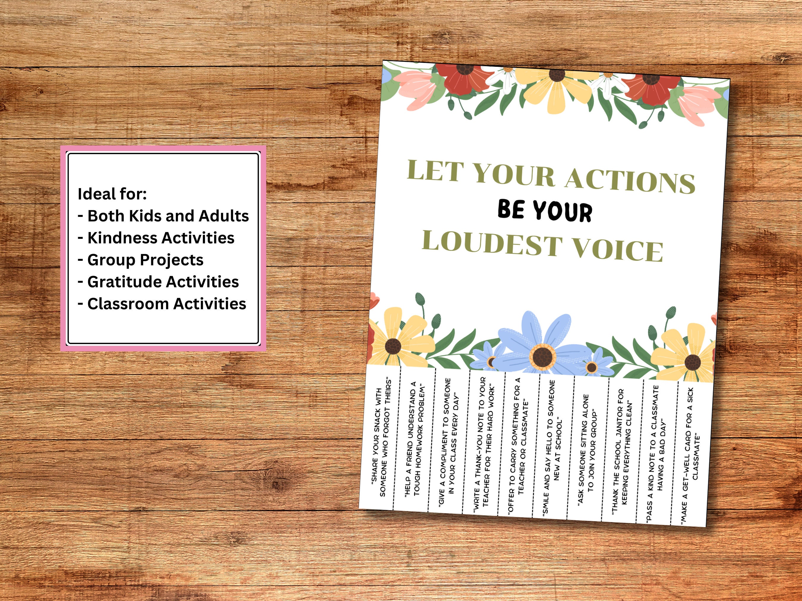 Acts of Kindness Flyer Be Kind Poster Random Acts of Kindness Tear off ...