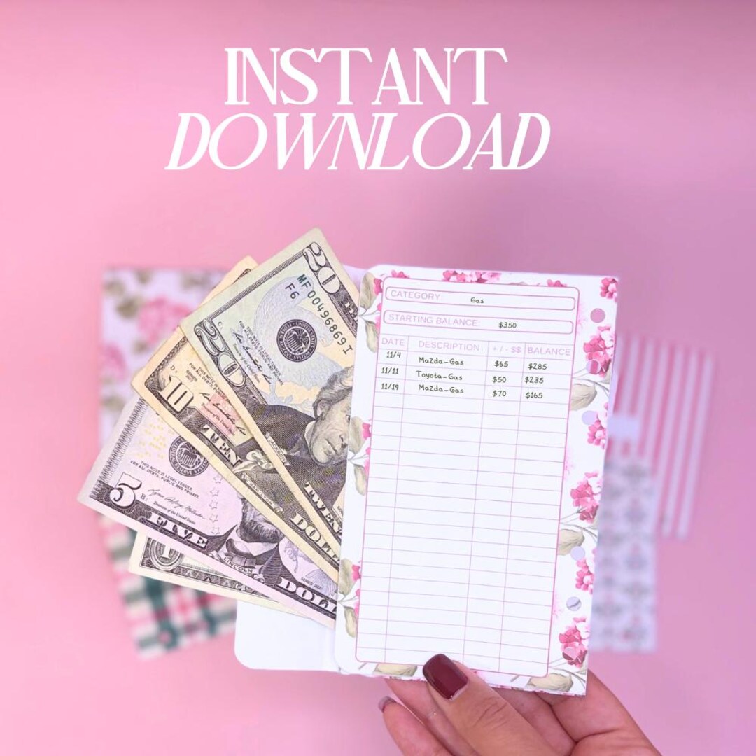 Cash Envelope Printable PDF Floral Budget Template Cash Stuffing Money ...