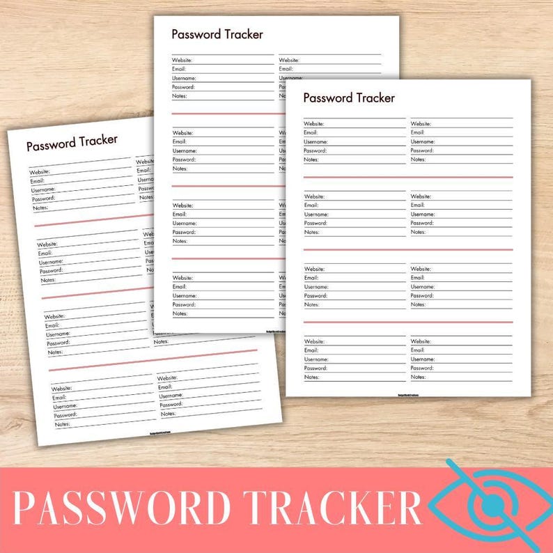 Digital Password Tracker Printable Account Organization PDF Password ...