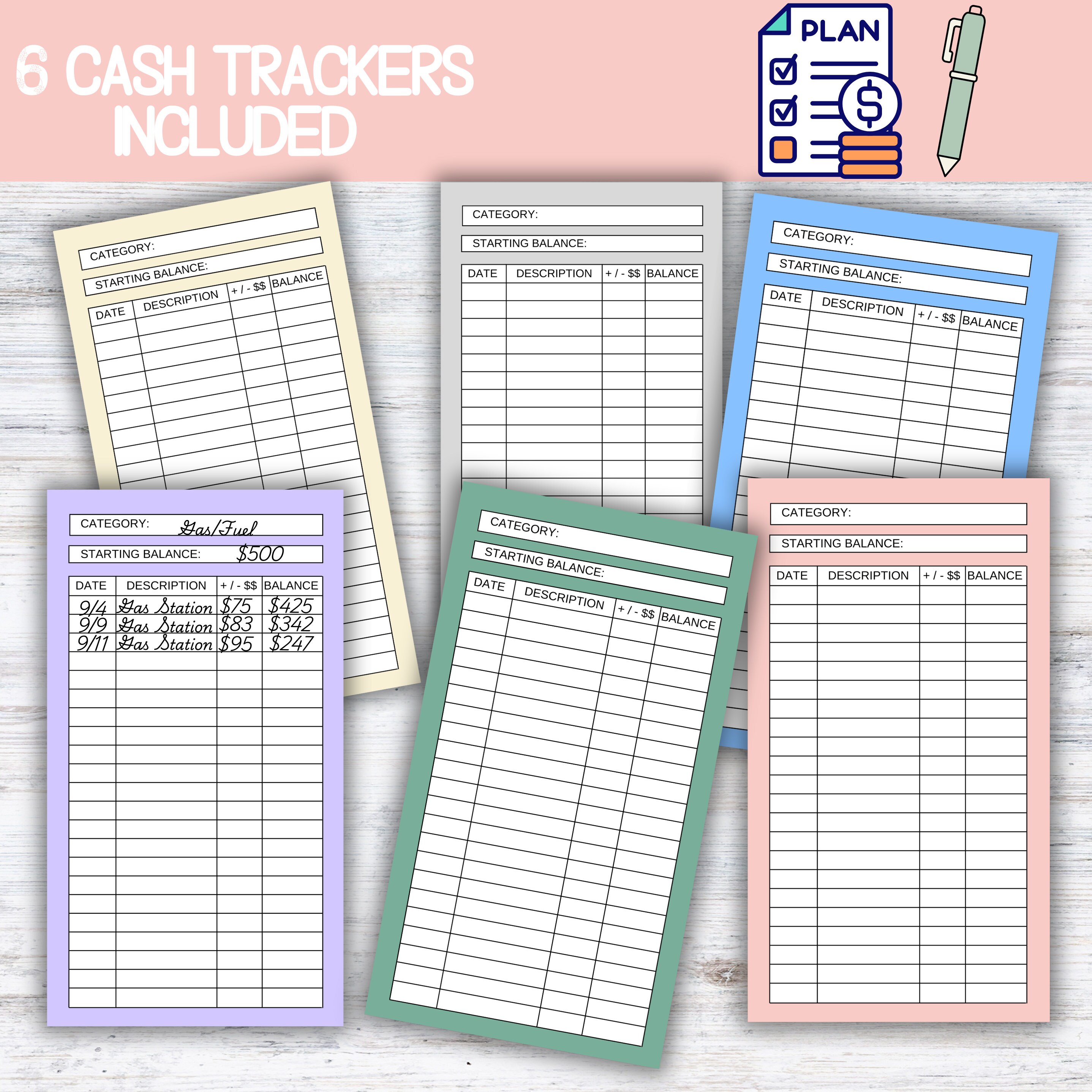 Cash Tracker Daily Expense Log Money Savings Planner Financial ...