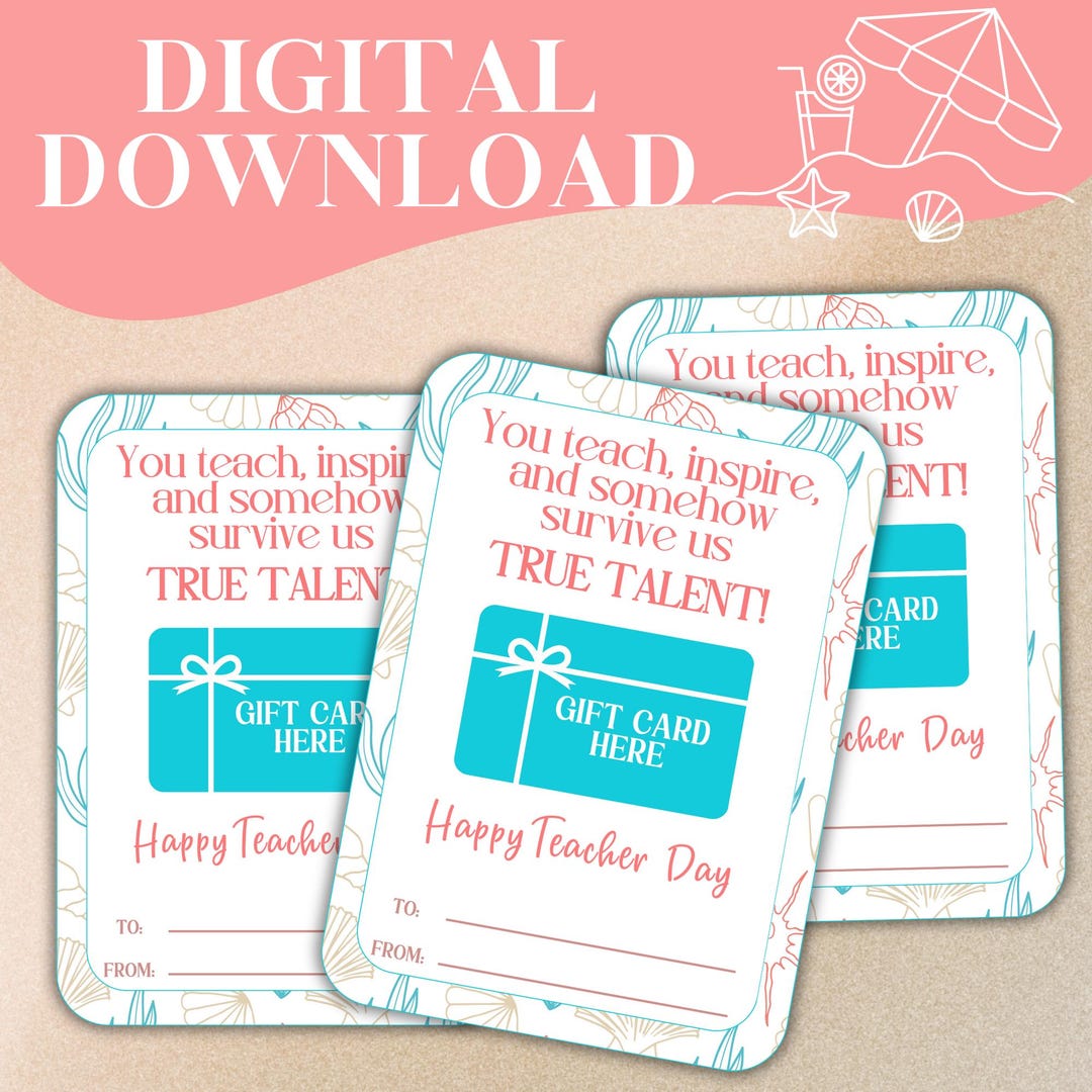 Teacher Appreciation Gift Card Holder Ocean Design Gift School Present ...