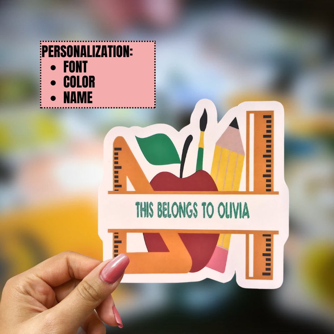 Personalized Back to School Stickers Custom Student Labels School Name ...